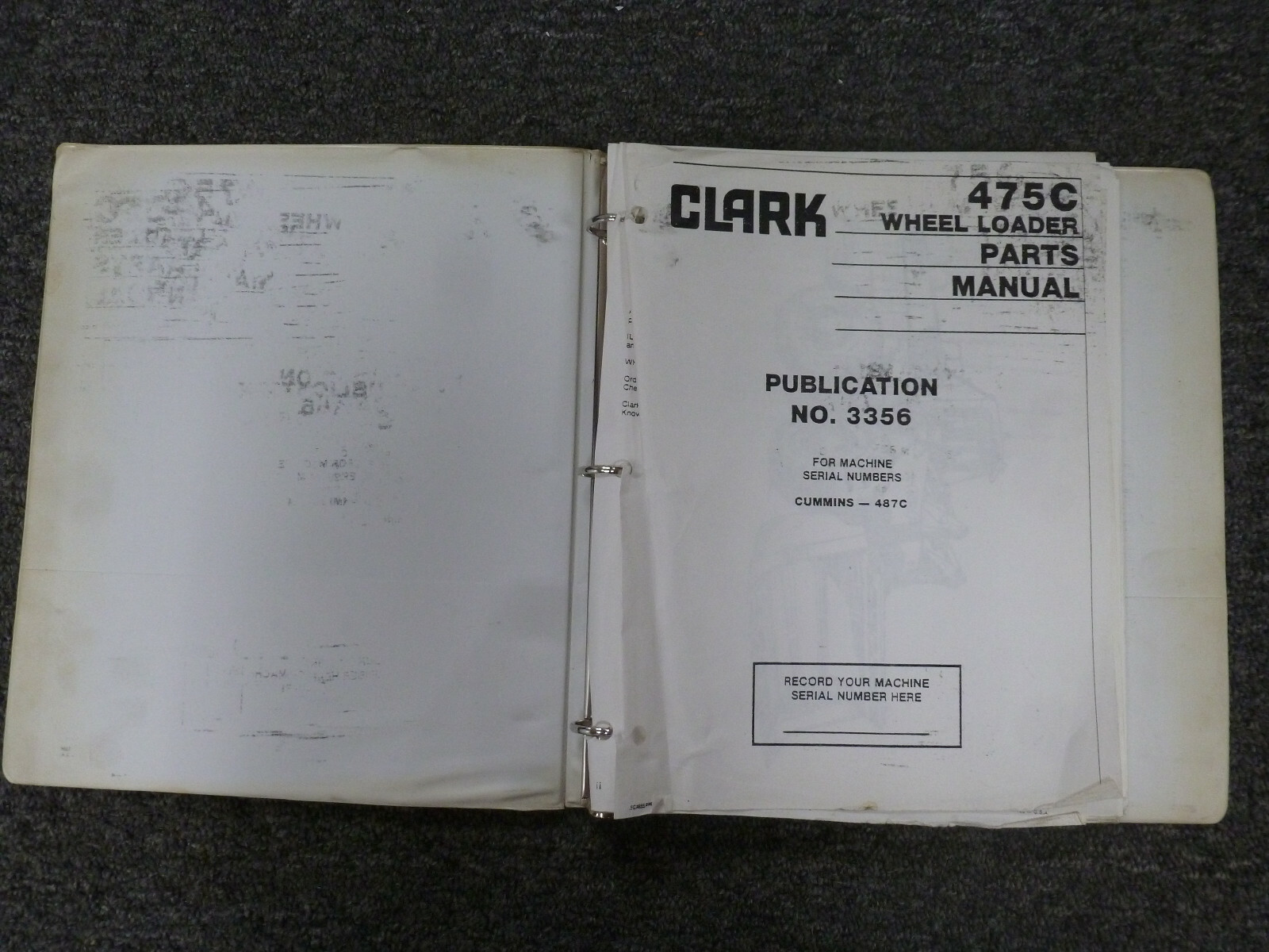 Clark Michigan 475C Tractor Shovel Wheel Loader Parts Catalog Manual ...