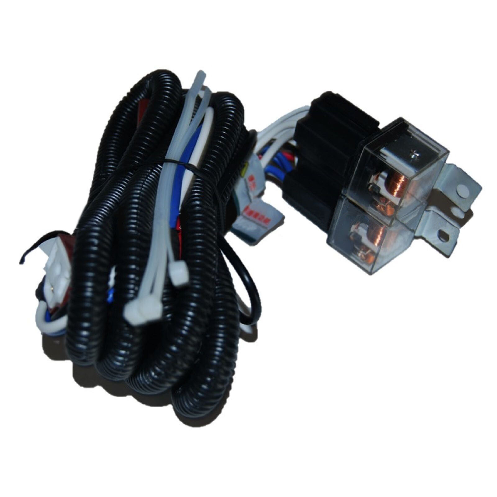 Ceramic H4 Headlight Relay Wiring Harness 2 Headlamp Light Bulb Socket ...