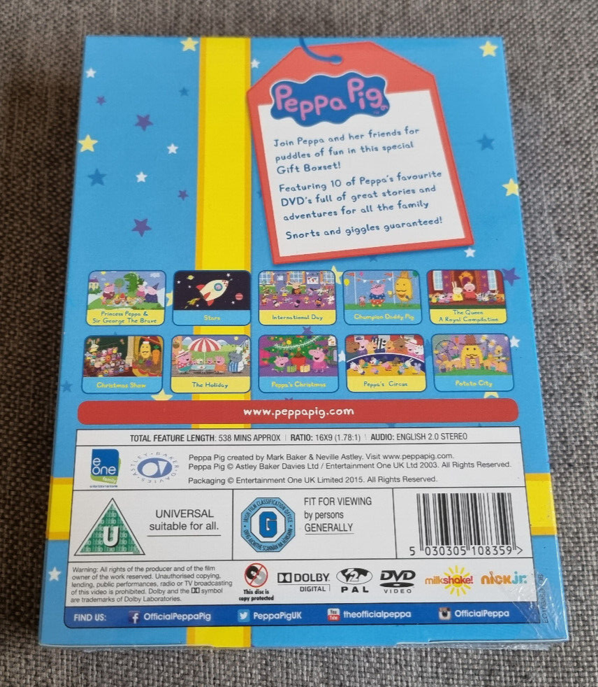 DVD Boxset Peppa Pig 10 DVD Gift Set New Sealed inc Potato City Holiday ...