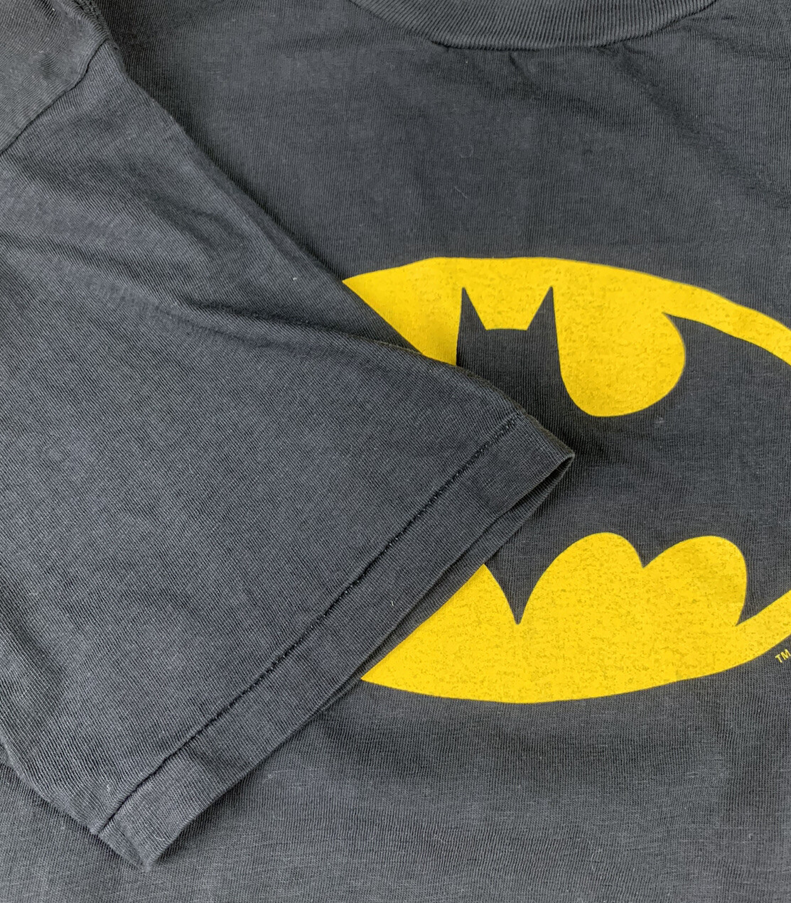 VTG 1964 Batman Logo Single Stitched Graphic Black T-… - Gem