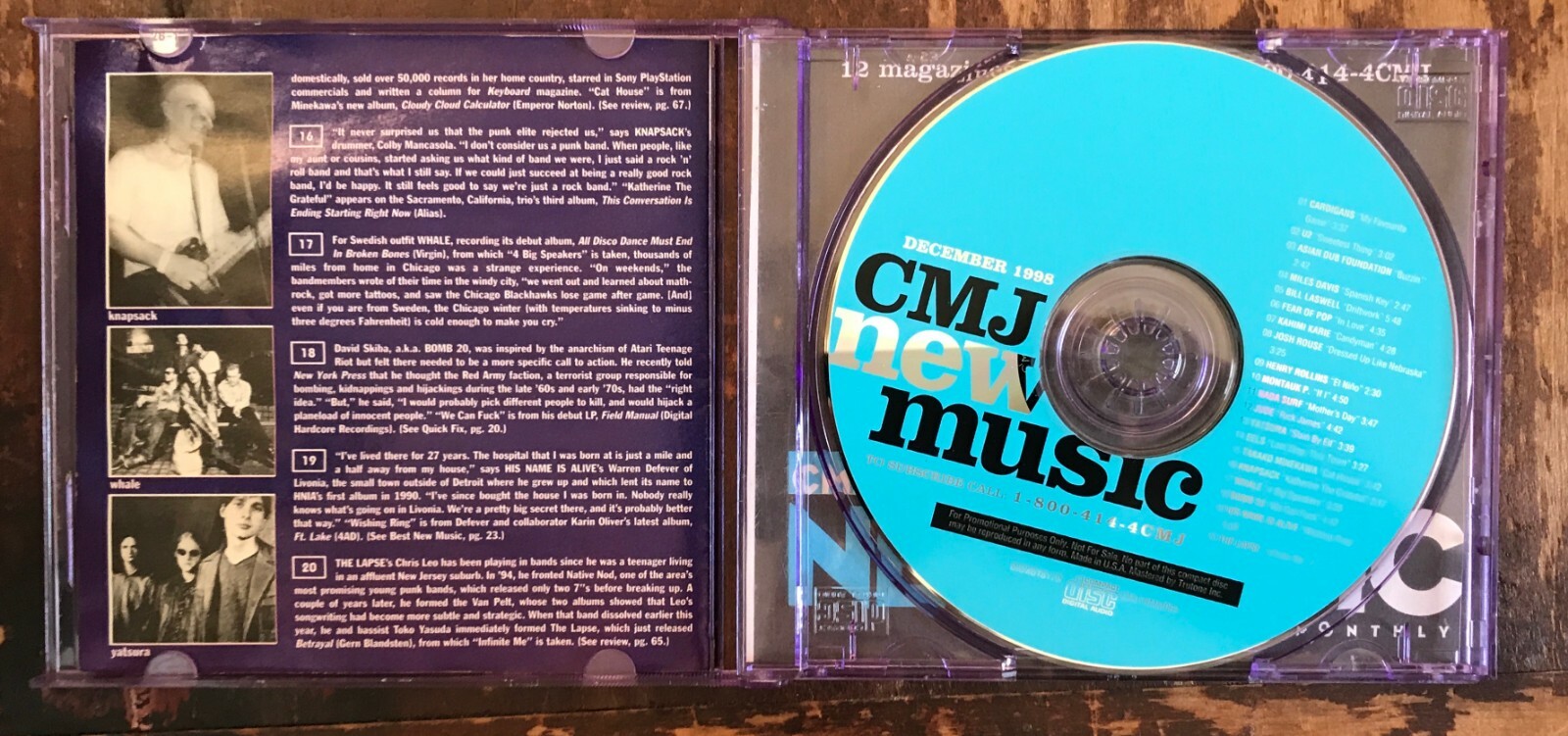 CMJ New Music Monthly Vol. 64 1998 PROMO ONLY CD Henry Rollins, Nada ...