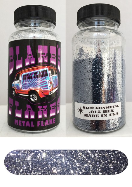 Blake's Flakes Metal Flake .015 Blue Gunmetal Silver Hot Rod Custom ...