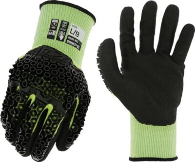 Mechanix Wear SpeedKnit Hi-Viz M-Pact D3O Heavy Duty Green Work Gloves ...