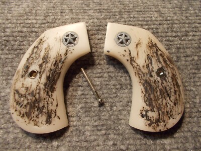 Custom Grips Ruger Wrangler Birdshead (Birdshead Frame) Faux Brown Stag ...