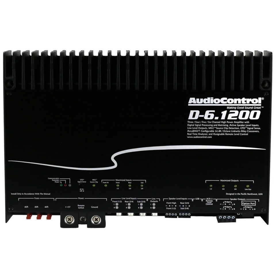 AudioControl D-6.1200 1200W 6-Channel Amplifier w/ DSP Matrix ...