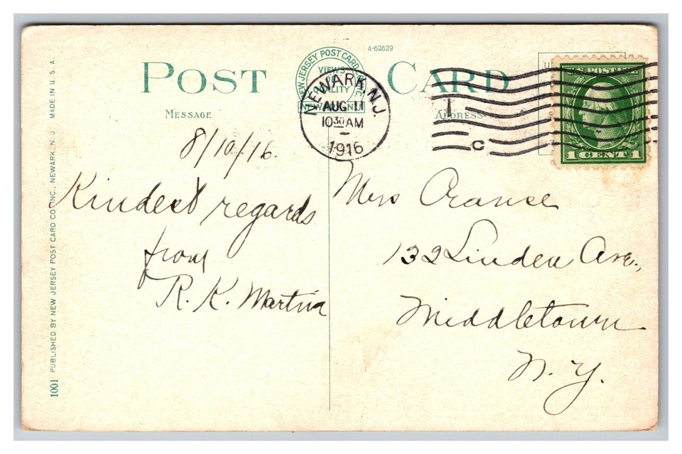 Newark NJ Essex County Court House Aerial View White Border Postcard ...