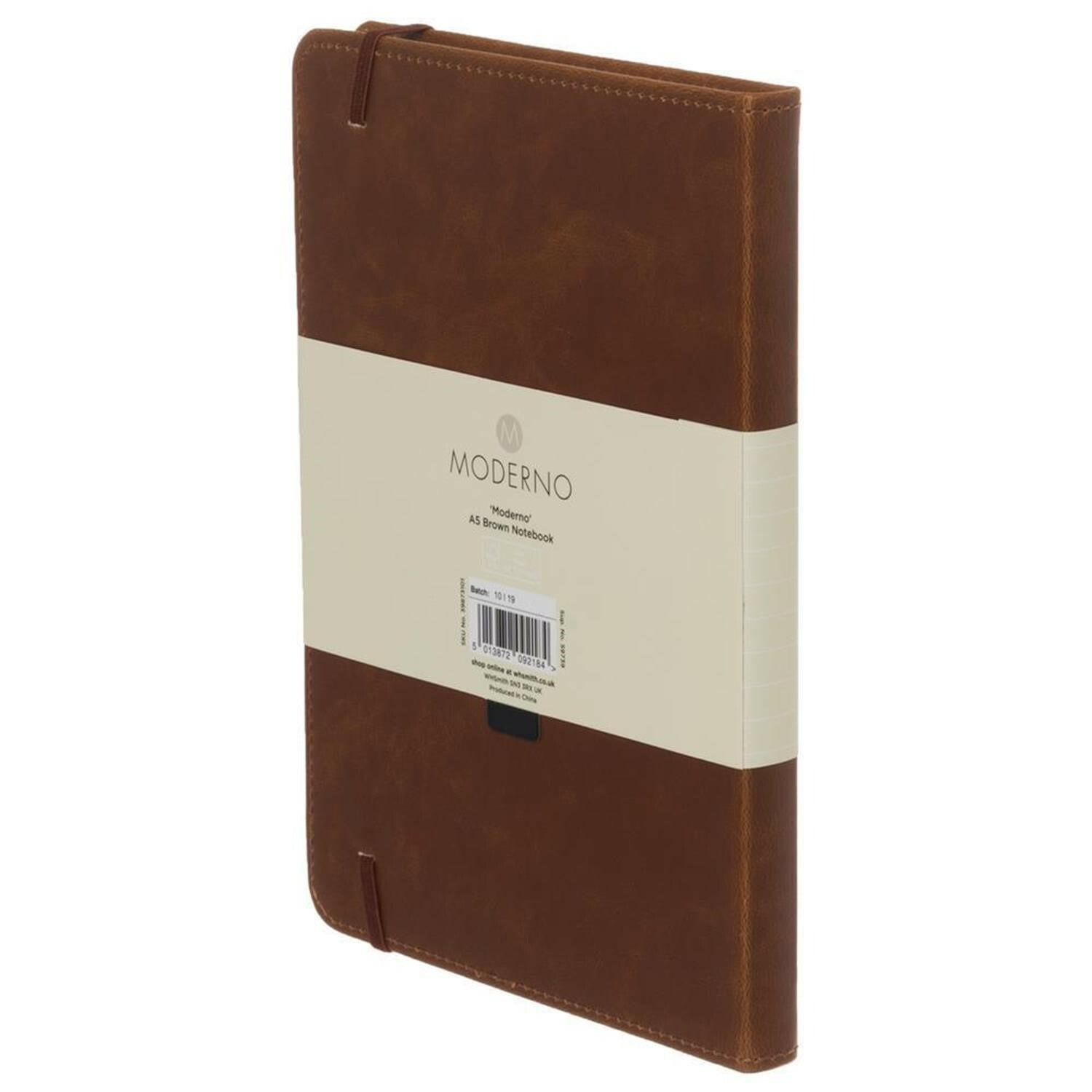 WHSmith Moderno Brown A5 Hardback Notebook With 96 Ruled Ivory Sheets ...