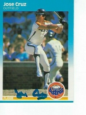 JOSE CRUZ SIGNED 1987 FLEER #53 - HOUSTON ASTROS | eBay