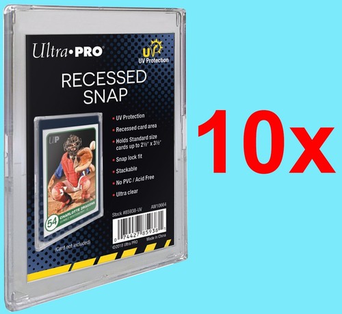 10 ULTRA PRO RECESSED SNAP UV SAFE STANDARD SIZE Card Holder Sports ...