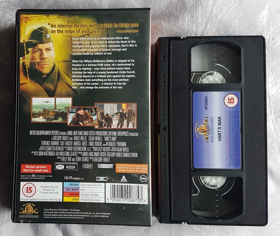 HART'S WAR (VHS) BIG BOX - Bruce Willis + Colin Farrell + Sam ...