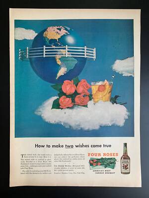 Vintage 1947 Four Roses Whiskey Print Ad | eBay