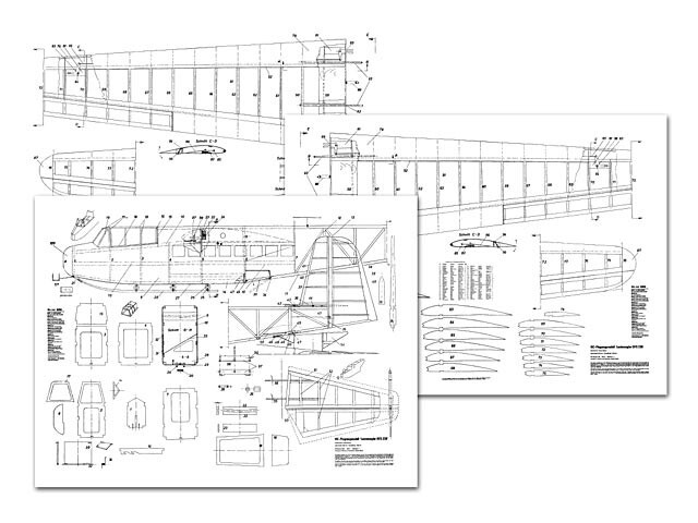 DFS 230 R/C Glider 106" Wingspan RC Model Airplane Printed Plans ...