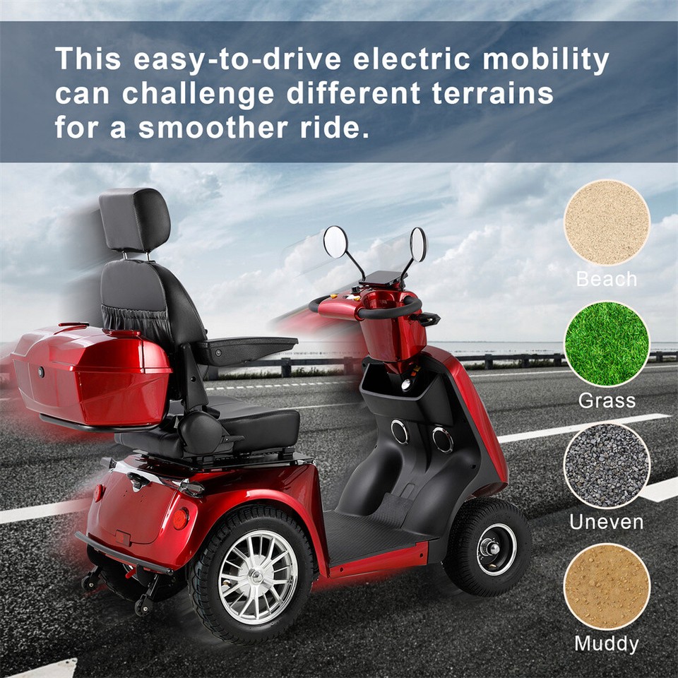 Four Wheels Mobility Scooter 800W 60V 20AH Battery Motor for Adult ...