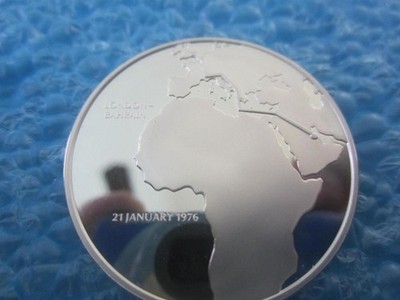 BRITISH AIRWAYS CONCORDE 1976 AIRPLANE .925 PROOF SILVER COIN FIRST ...
