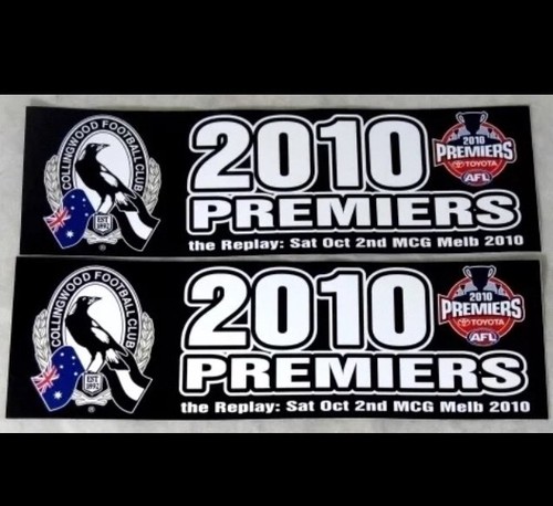 AFL COLLINGWOOD MAGPIES FOOTBALL STICKERS PREMIERS 2010 SPECIAL PRICE ...