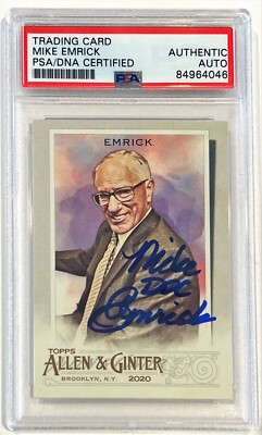 2020 Topps Allen & Ginter Mike Doc Emrick Signed Auto Card #194 PSA/DNA ...