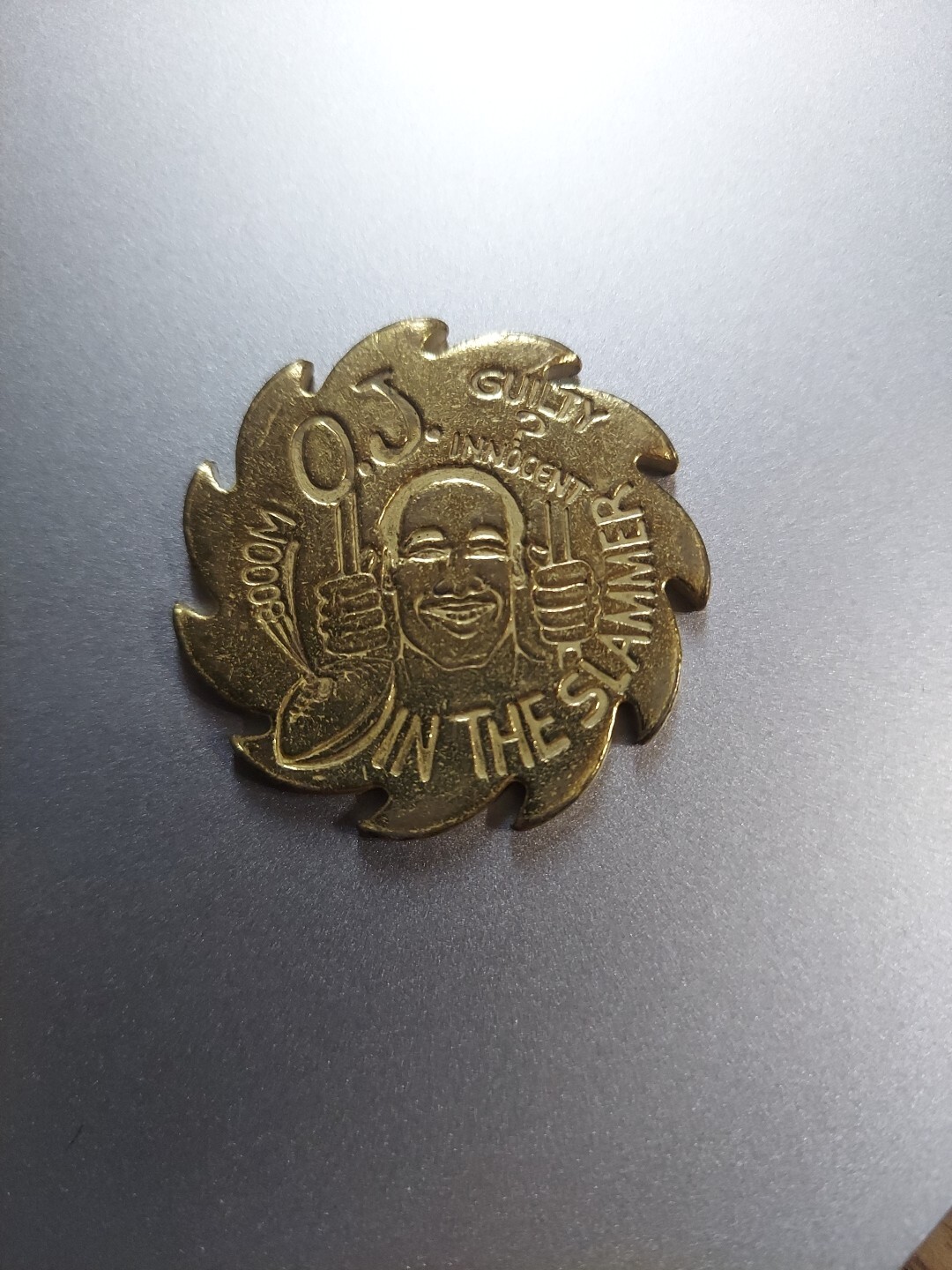 OJ Simpson in the slammer POG medal coin token guilty innocent / The ...