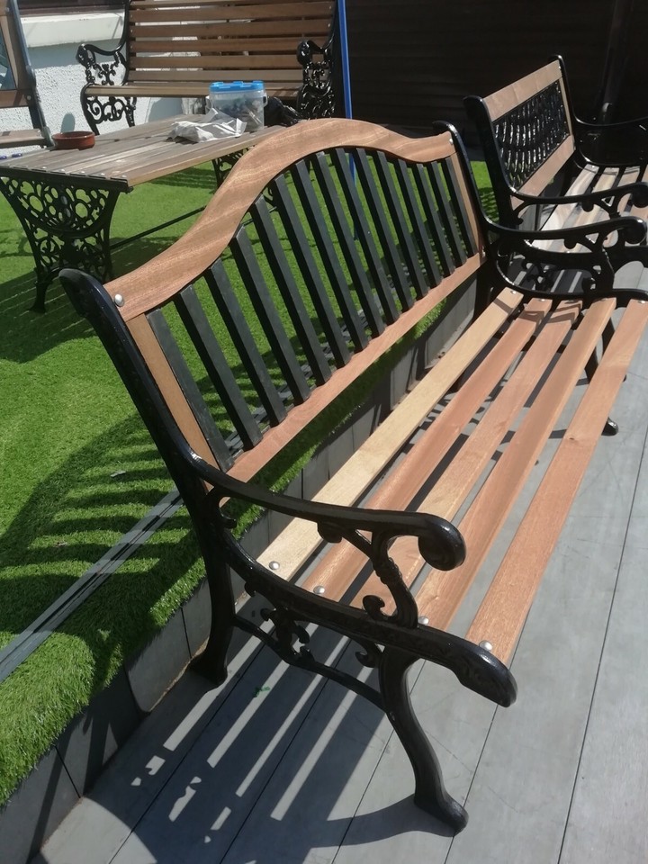 Replacement Sapele Hardwood Garden Bench Slats 1.22m 4 ft x 20mm 35 ...