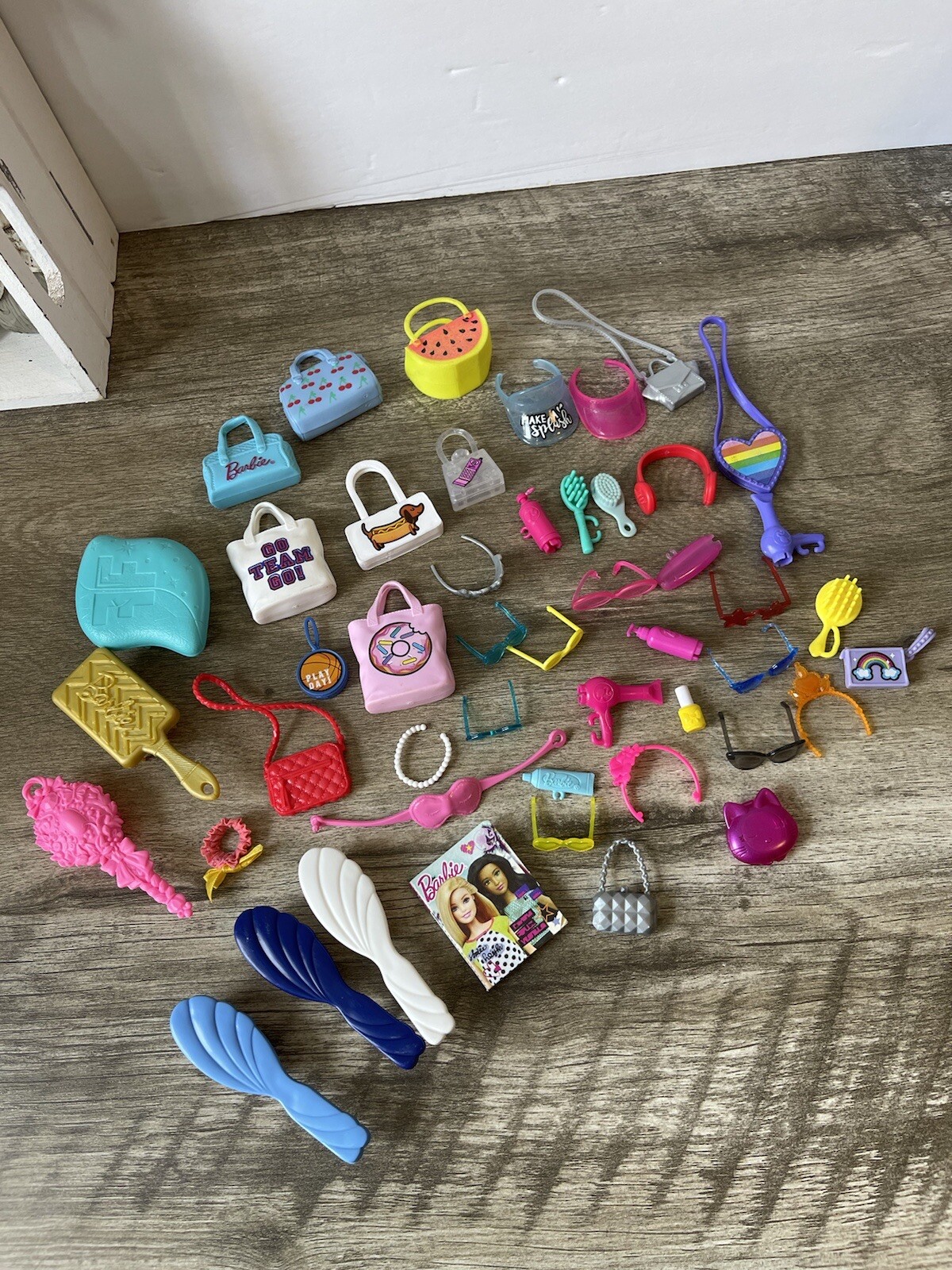 Vintage Barbie Doll Purses/Bags Lot 1980’s Blow dryer Sunglasses Visor Brush B23 | eBay