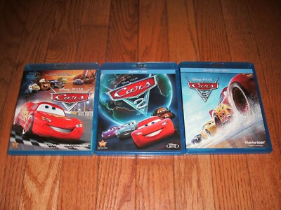 Disney's Cars trilogy on Blu-ray only. No DVD discs included. 1, 2 & 3 ...