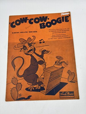 Cow Cow Boogie Don Raye Gene Paul Carter Vintage Sheet Music 1941 ...