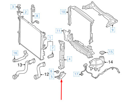 MERCEDES-BENZ C-CLASS W205 RADIATOR RIGHT LOWER BRACKET A2055014220 | eBay