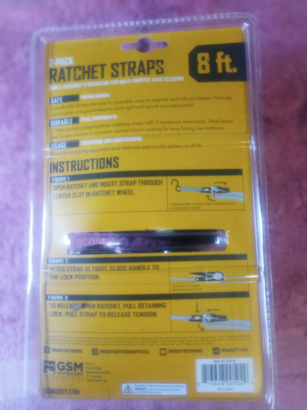 Muddy Ratchet Straps 8ft 2pk - new | eBay