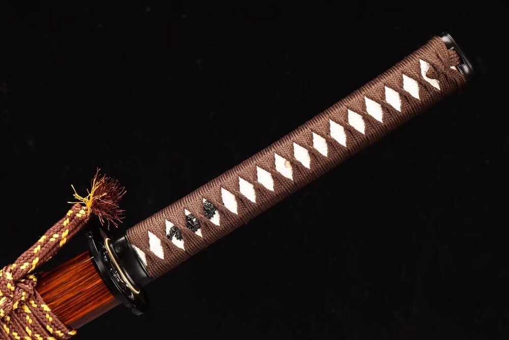 T10 Clay Tempered Katana Japanese Samurai Sword Groove Real Hamon Iron ...