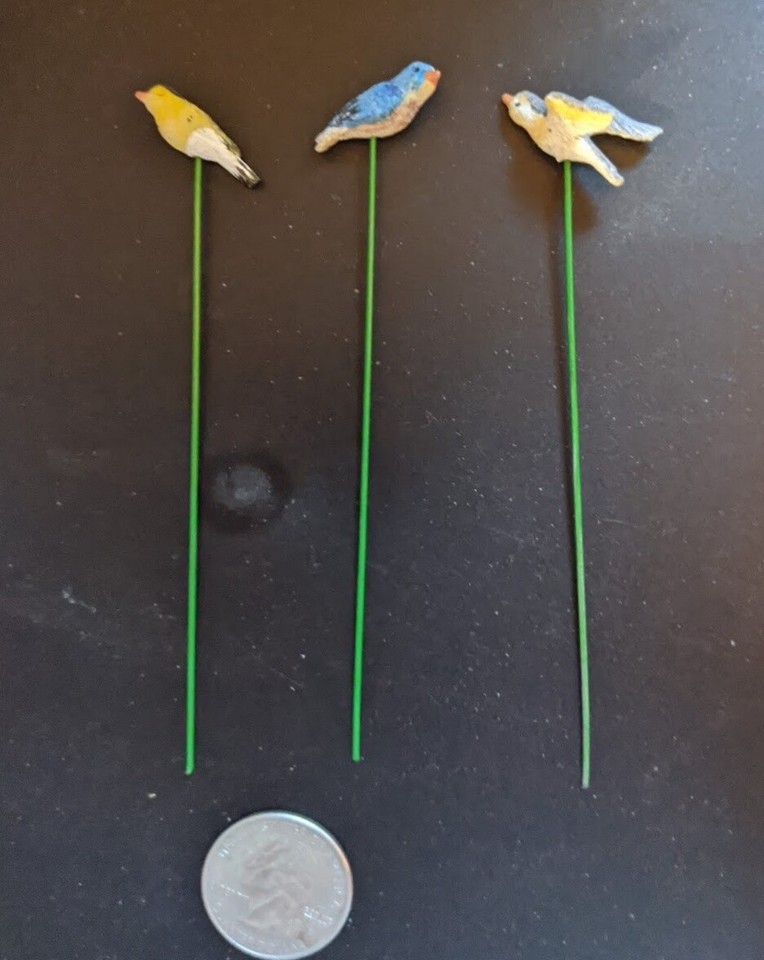 Miniature Birds Pick Set 3 WS 1728 Fairy Garden | eBay
