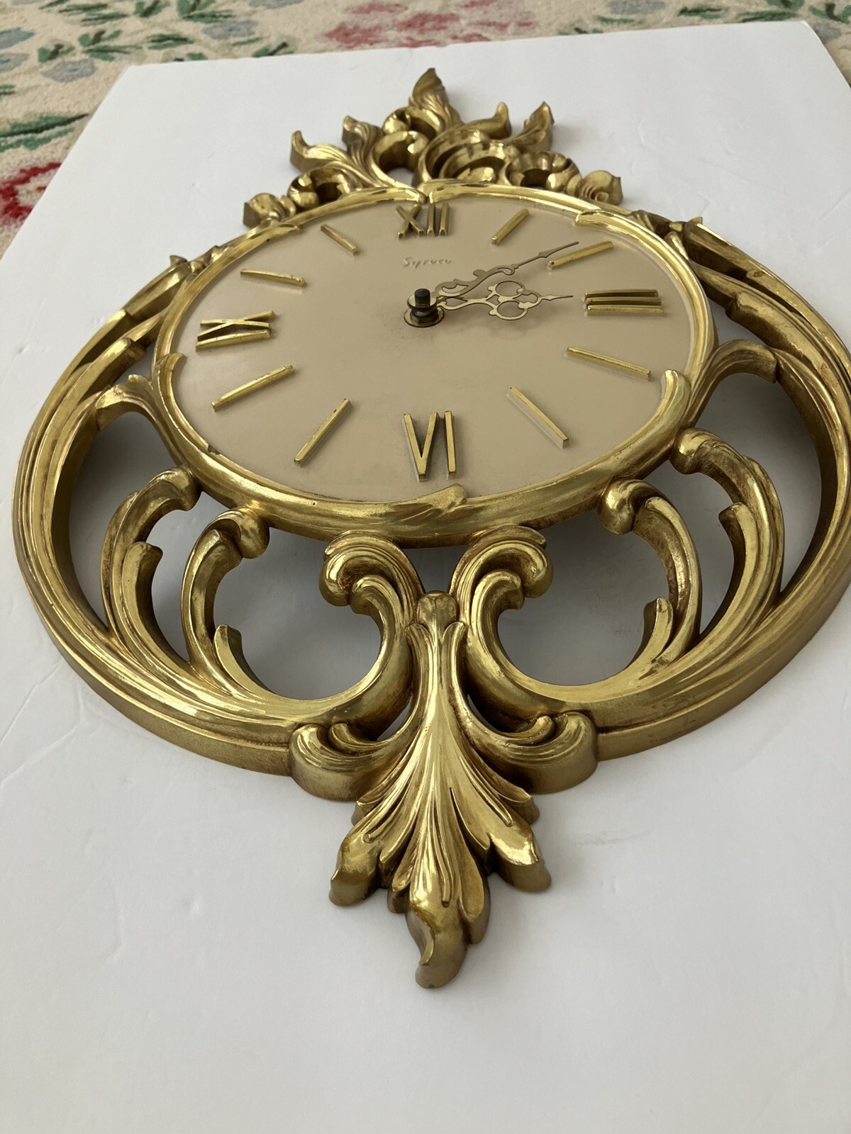 Vintage 1964 SYROCO Mid Century Ornate Hollywood Regency Quartz Wall ...