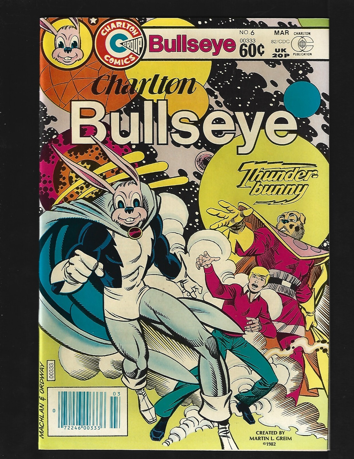 Charlton Bullseye #6 NM- 1st & Origin Thunderbunny* Michael Mauser PI ...