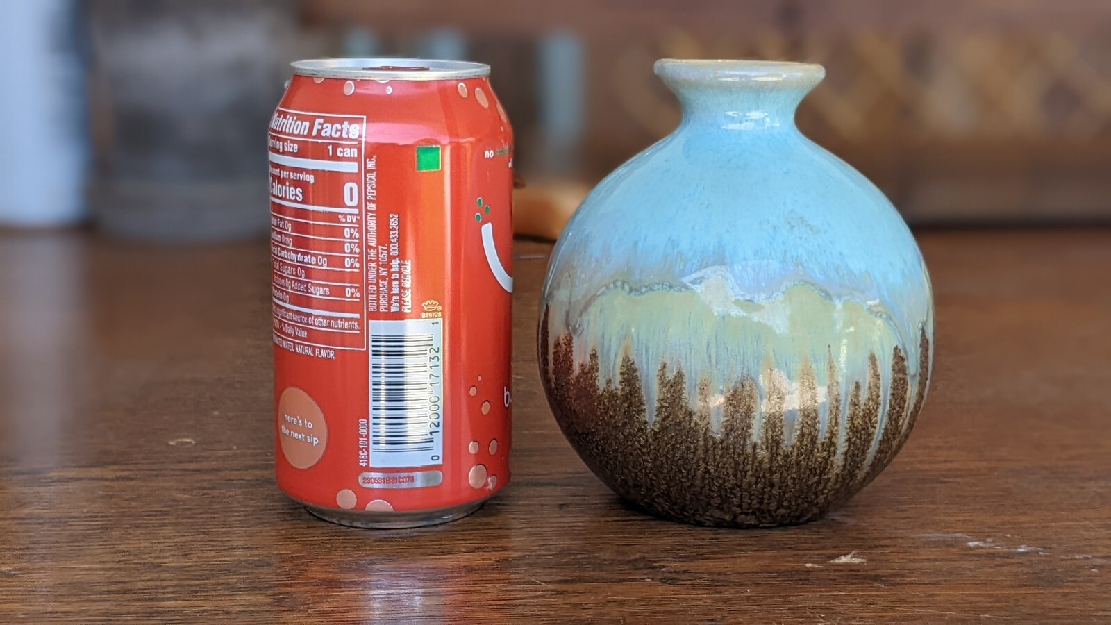 Handmade Round Ceramic Pottery Vase: Teal, Blue, Green, And Raku Bronze ...