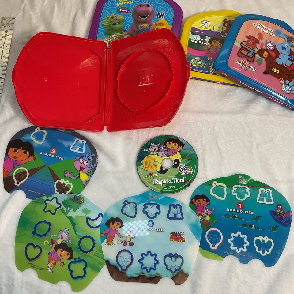 Vintage Fisher Price InteracTV 4 Interactive TV Games Dora, Barney ...