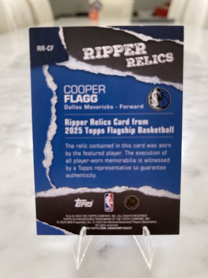 COOPER FLAGG /99 PATCH JERSEY RIPPER RELICS SURGE HOLO FOIL 2025-26 ...