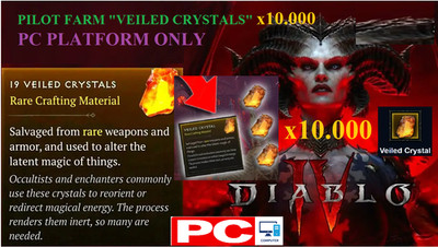 DIABLO 4🔥SEASON 9🔥PILOT FARM VEILED CRYSTALS x10.000 PC PLATFORM | eBay