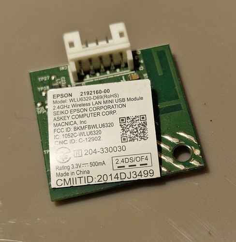 Epson WLAN Module WLU6320-D69 Assy Pièces 2192160 Utilisé 4255643607697 ...