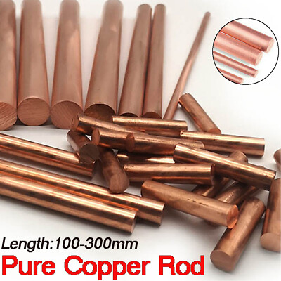 Pure Copper Rod T2 Cu Round Stick Bar Select Dia 3-12mm for Welding ...
