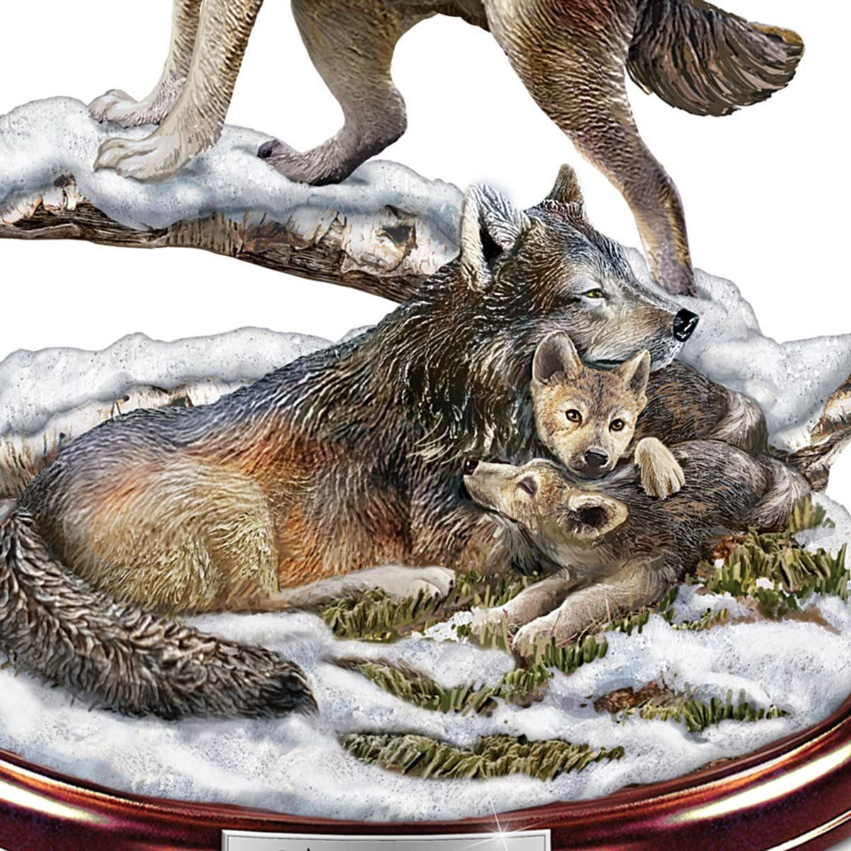 The Bradford Exchange "Protectors Of The Pack" Wolf Sculpture 8-Inches ...