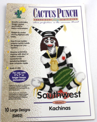 Cactus Punch Designs 5" x 7" or larger hoop Southwest Kachinas SW02 | eBay