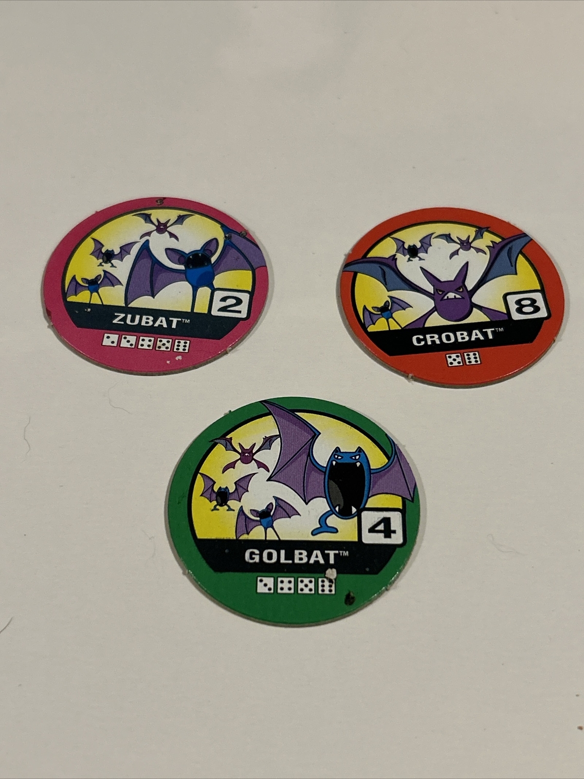 2001 Pokemon Master Trainer Johto Board Game Pieces Zubat Golbat Crobat ...