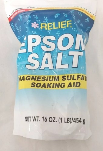 Relief Epsom Salt Magnesium Sulfate Soaking Aid 16 oz | eBay