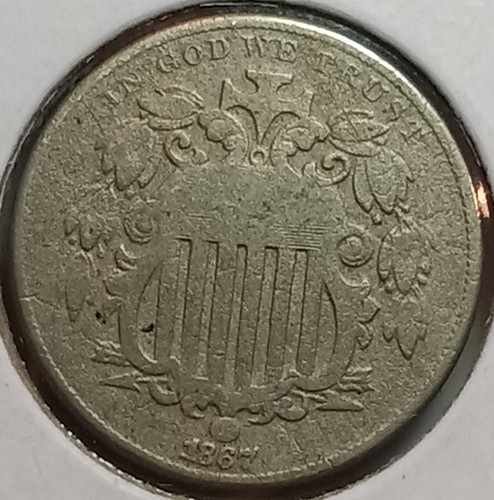 1867 Shield Nickel 5 Cent Piece- No Rays, VG Details | eBay