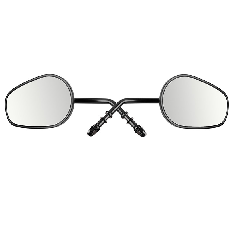 BLACK TAPERED REARVIEW SHORT STEM MIRRORS FOR HARLEY CRUISER TOURING ...