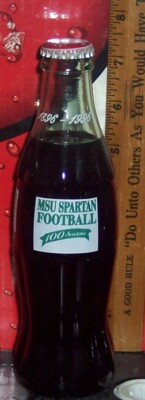 1996 MICHIGAN STATE SPARTAN FOOTBALL 100 SEASONS 1896 1996 8OZ COCA ...