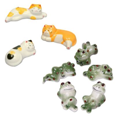 ‎LTIFXES Ceramic Chopstick Rest Frog Cat Spoon Holder Rack Stand ...