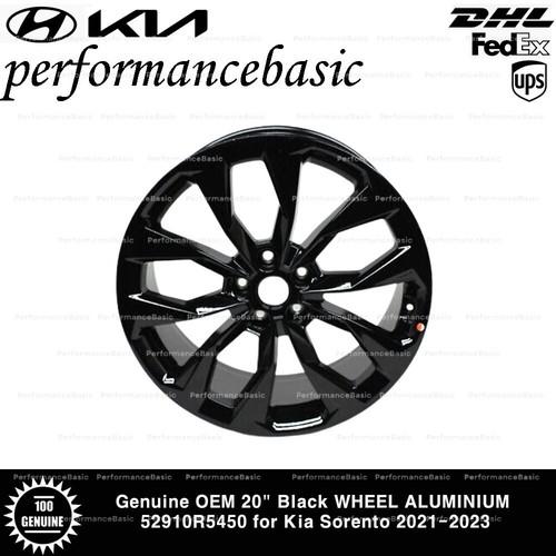 Genuine OEM 20" Black WHEEL ALUMINIUM 52910R5450 for Kia Sorento 2021 ...