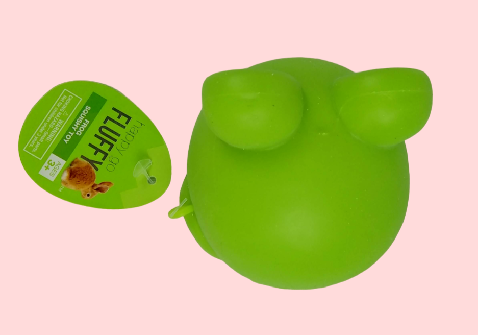 Frog Squishy Toy Figure Squeezable Toad Happy Go Fluffy Sand Buddies ...