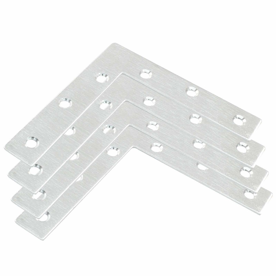 4 Pack L Shape Flat Bracket 4.7" x 4.7" Stainless Steel Flat Corner ...
