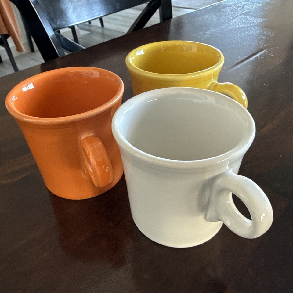 Fiesta Fiestaware HLC Set of 5 Ring Handle Mugs Red Purple Yellow ...