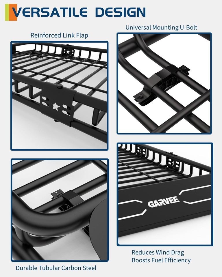 Universal Roof Rack Cargo Rack Luggage Holder Carrier Basket w ...